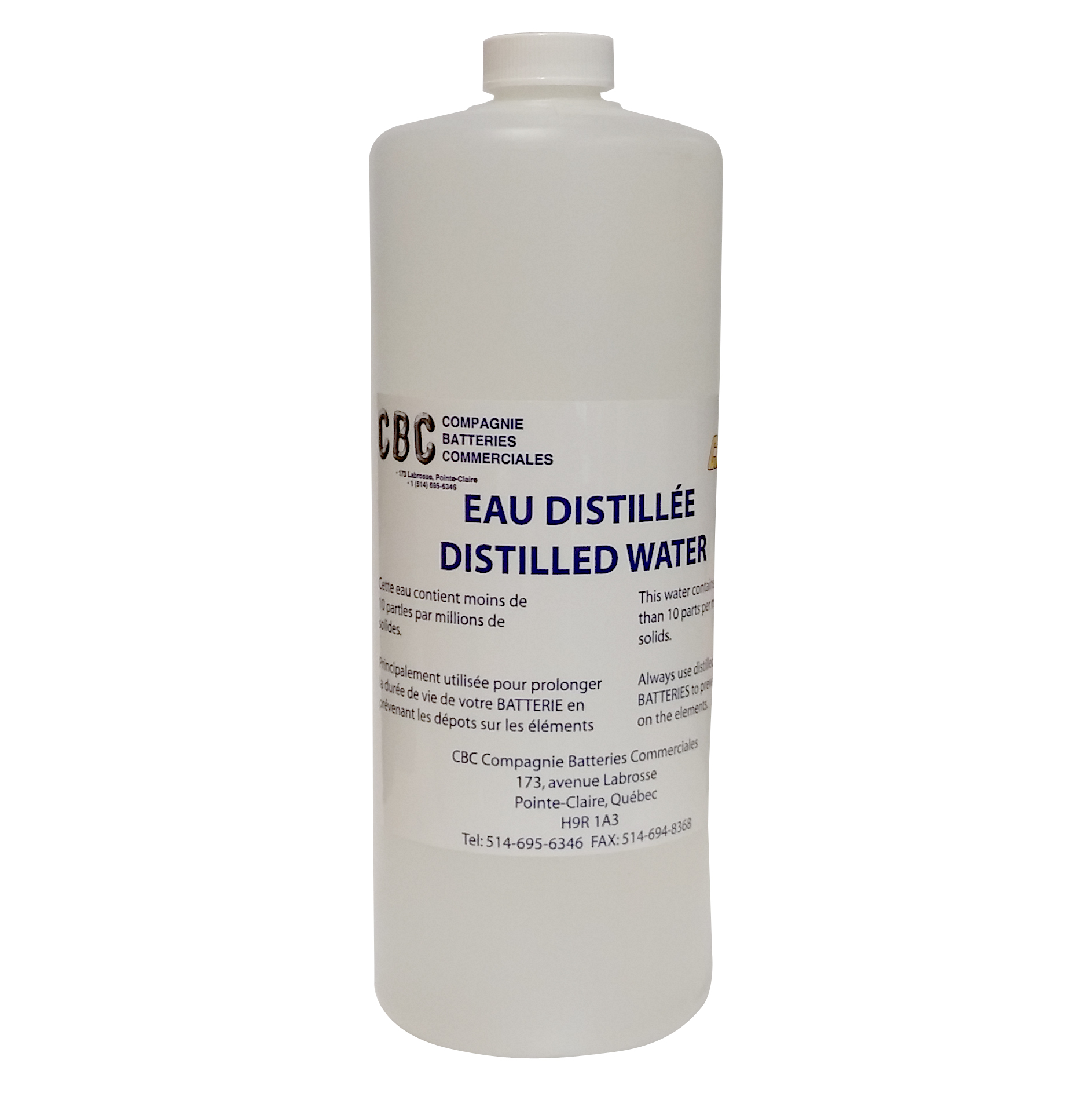 Eau distillée de 1 L - Compagnie de batteries commerciales | Latulippe