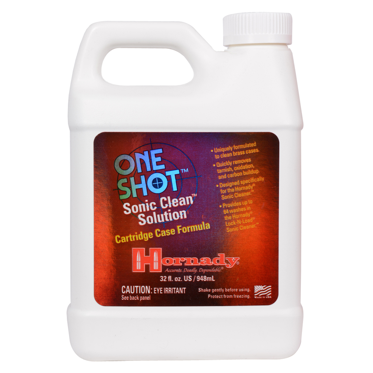 One Shot Sonic Clean Cartridge Case Solution - Hornady | Latulippe