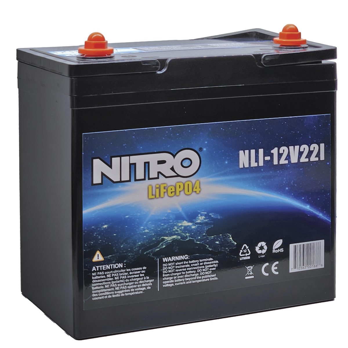 Batterie au lithium Nitro LiFePO4 NLI-12V22I - Nitro | Latulippe